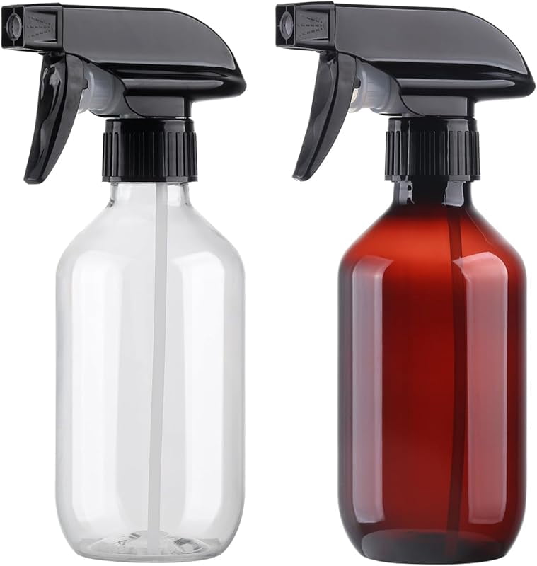 Plastic Spray Bottles Clear and Brown Refillable Container Empty Spray ...