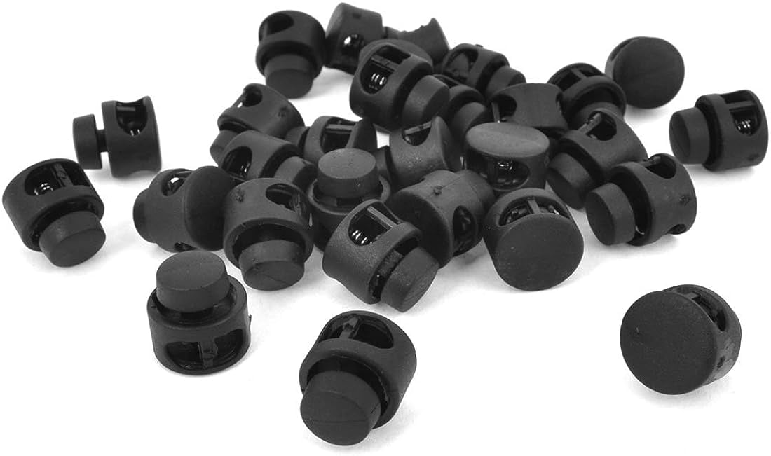 Plastic Spring Stop Double Holes Lanyard Cord Locks End 30 PCS ...