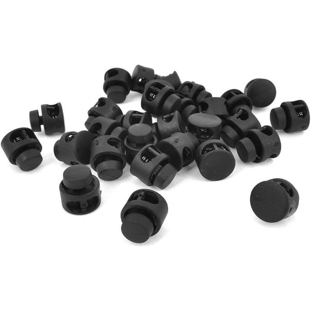 Plastic Spring Stop Double Holes Lanyard Cord Locks End 30 PCS ...