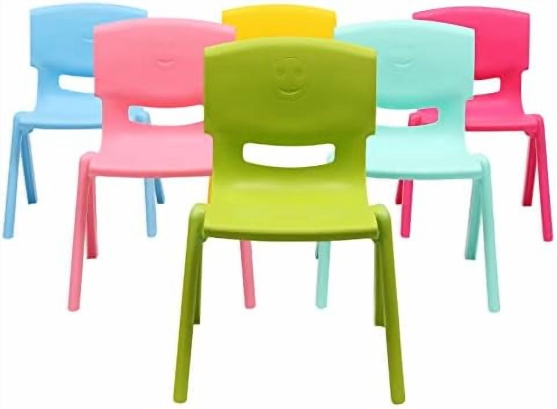 Plastic Stackable School Chairs, 6 Pack Colorful Kids Learning Chairs ...