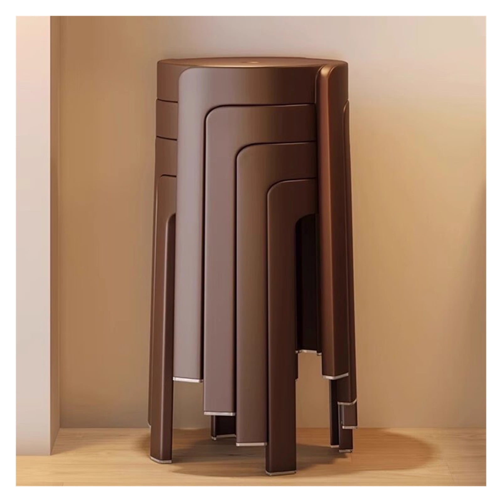 Plastic Stackable Stool Portable Nesting Stools Stackable Backless ...