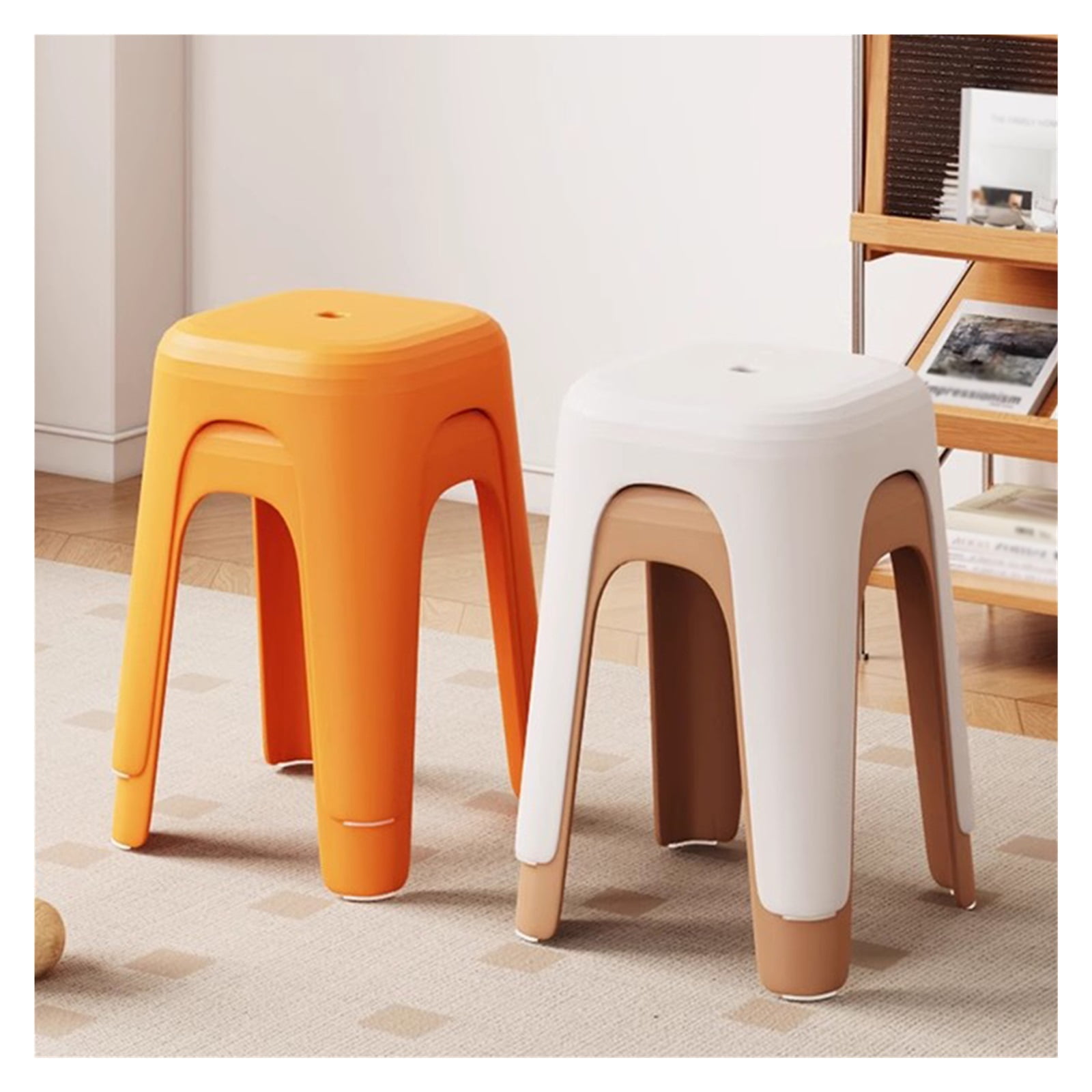 Plastic Stackable Stool Set of 4 Portable Nesting Stools Stackable ...