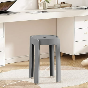 Modern Minimalist Low Small Plastic Round Stool, Orange - Walmart.com