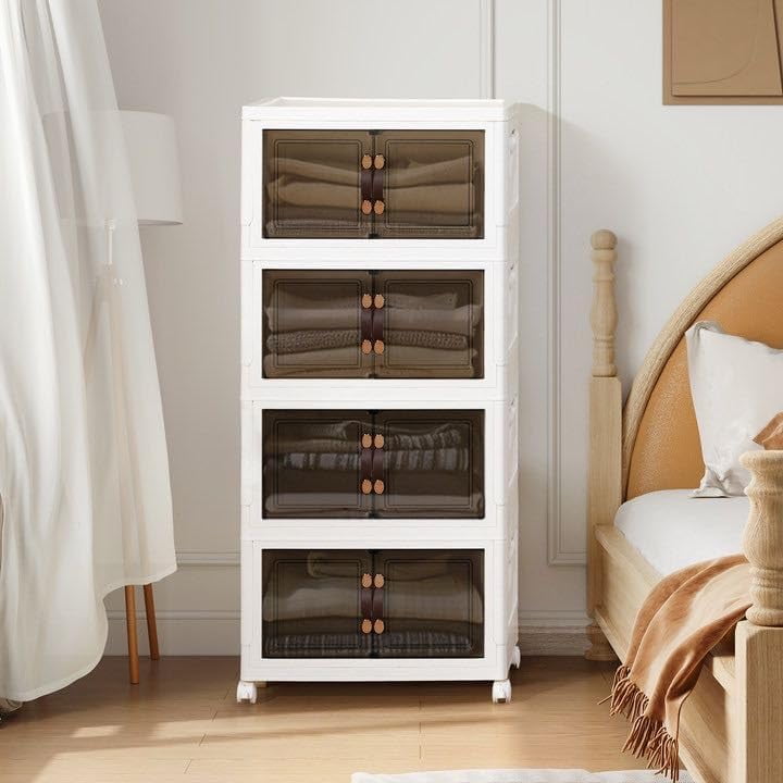 Plastic Stackable Storage Bins With Lids - 32Gal/130QT/4 Pack ...