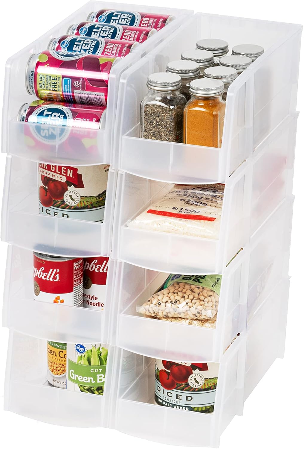 Plastic Stackable Storage Bins for Pantry, Open Front Storage Bins ...