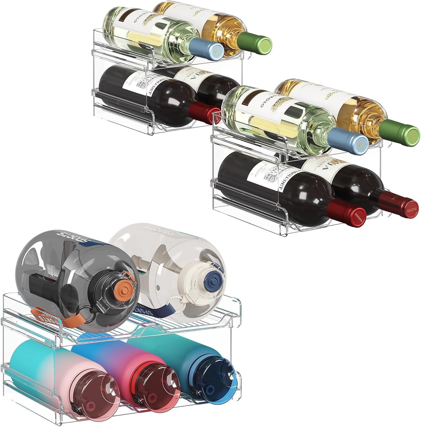Plastic Stackable Wine Rack for Refrigerator, Cabinet, Countertop ...
