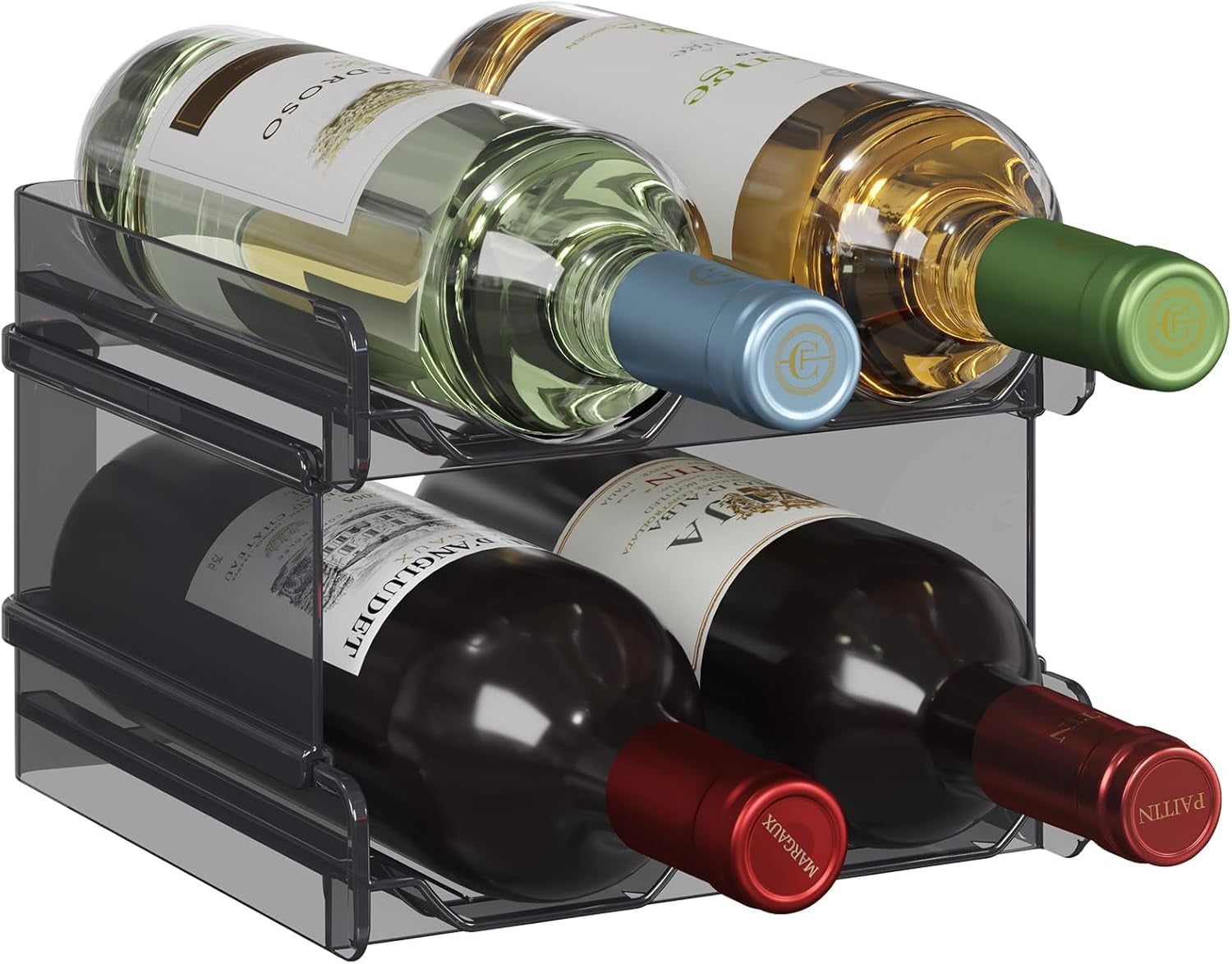 Plastic Stackable Wine Rack for Refrigerator, Cabinet, Countertop,Wine ...