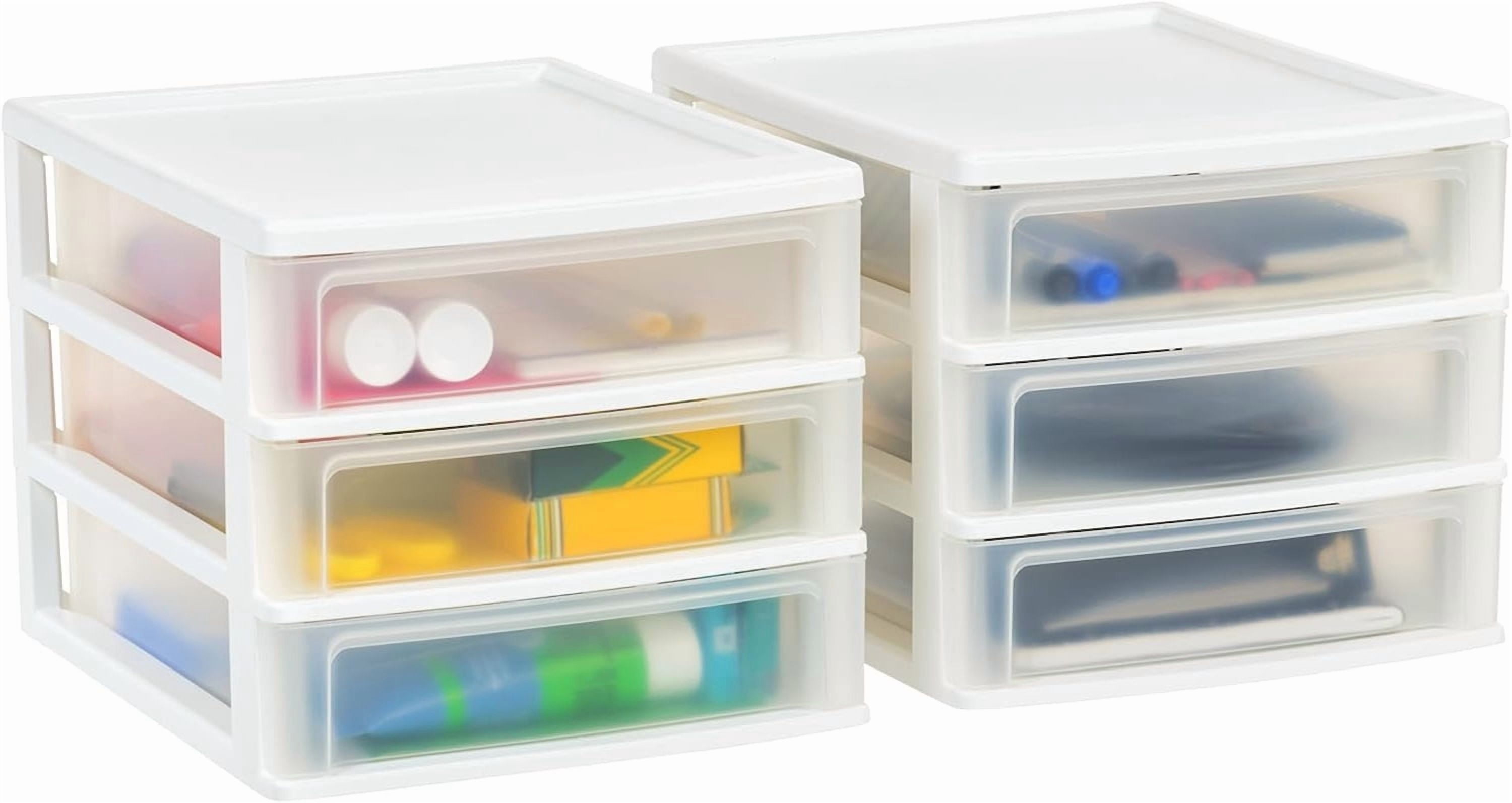 Plastic Stacking Desk Top Drawer Storage Organizer, Pack, for Makep ...