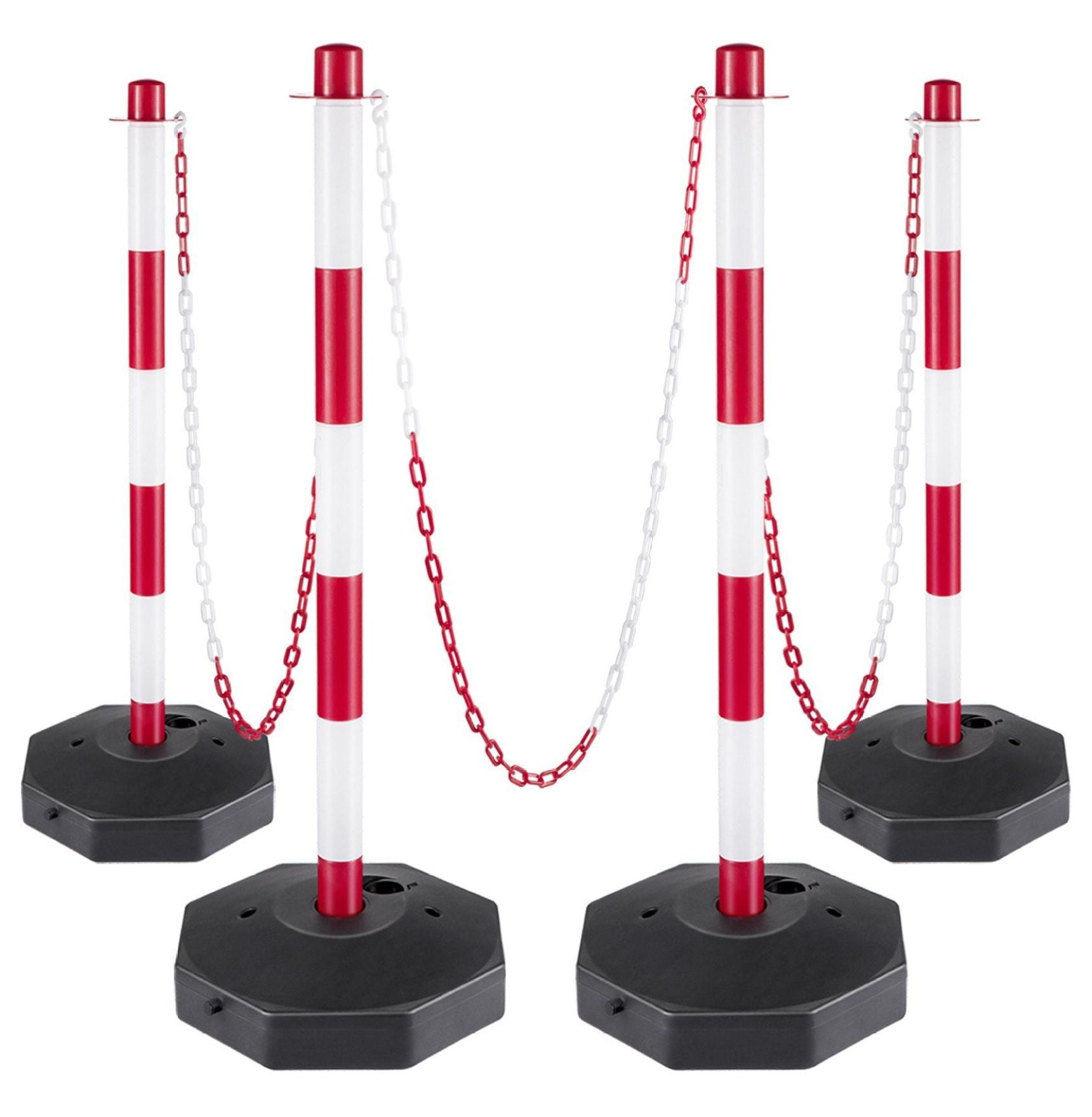 Plastic Stanchion 4pcs Kit, 32ft Chain & Hooks, PE White Crowd Control ...