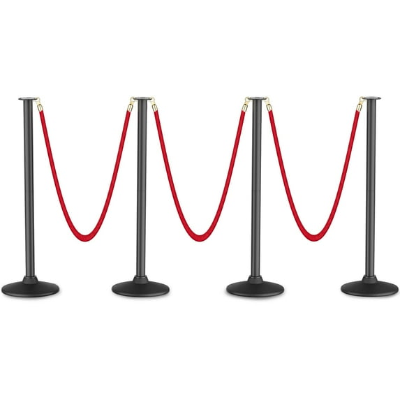 Plastic Stanchion Post, Red Carpet Ropes and Poles with Weighted Base ...