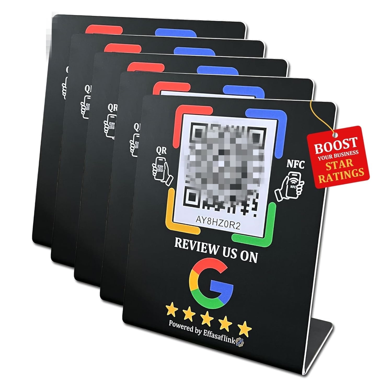 Plastic Stand with NFC Chip & QR Code - Compatible with Google Business ...