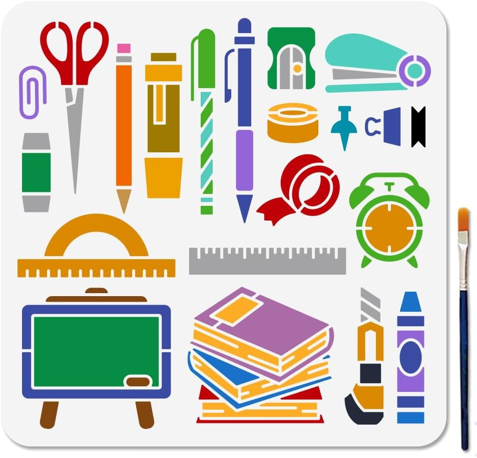Plastic Stationery Book Stencil for Painting 11.8×11.8inch Reusable ...