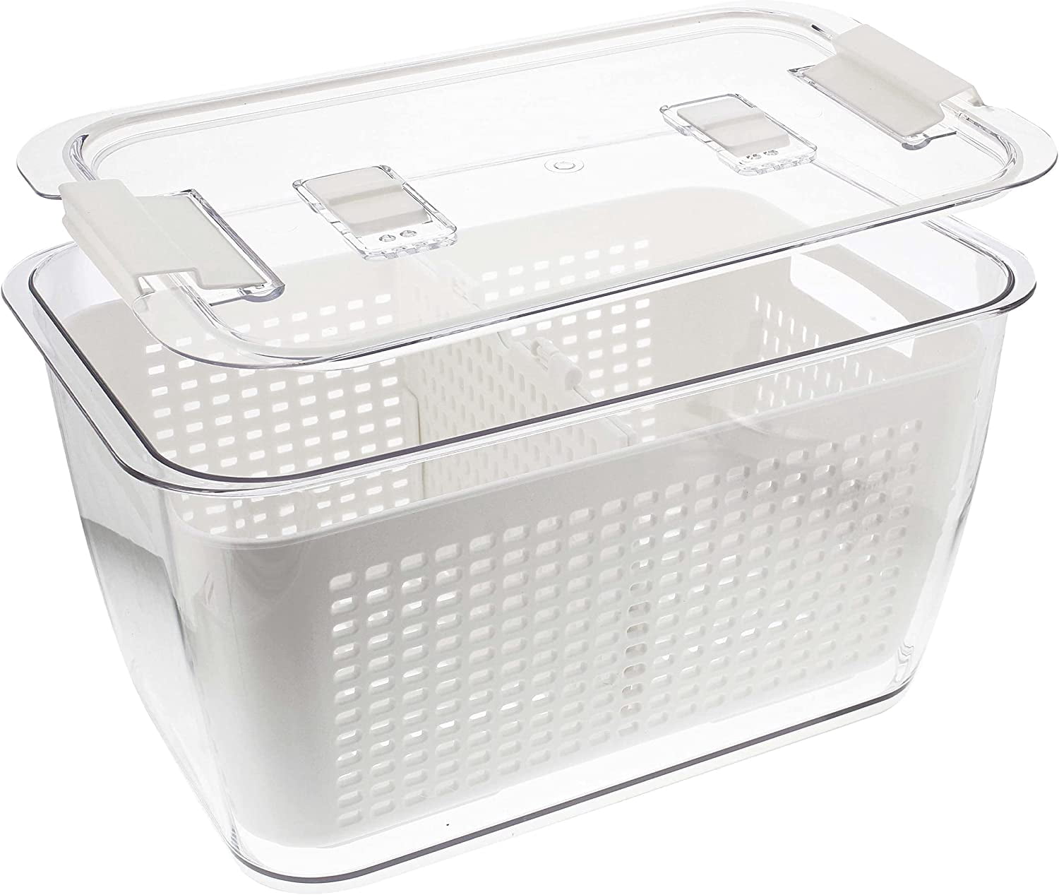 Plastic Storage 10in - Kitchen Strainer Container with Lid, Large ...