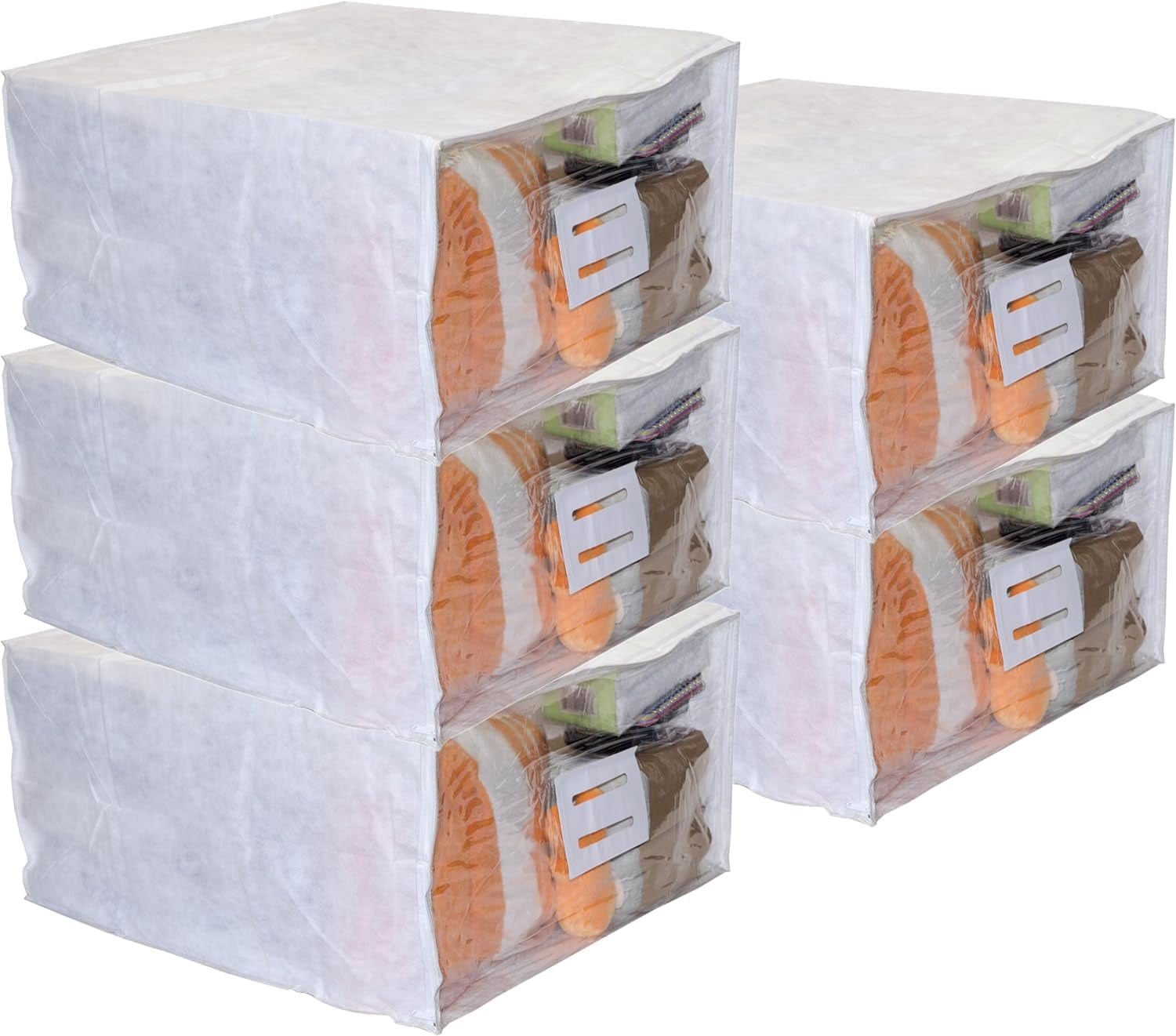 Plastic Storage Bags with Zipper and White Fabric 23 x 23 x 12 Inch, 10 ...