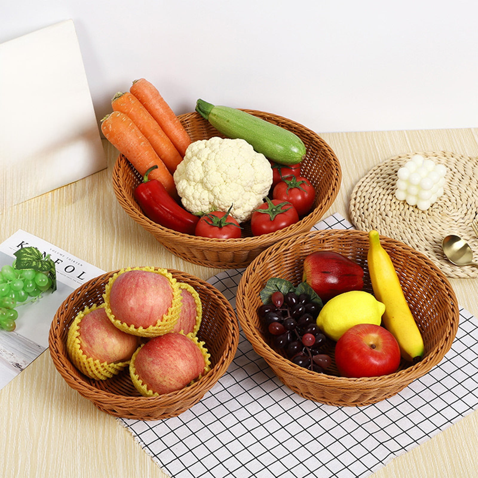 Plastic Storage Basket for Fruits Vegetables Snacks and Candy with ...