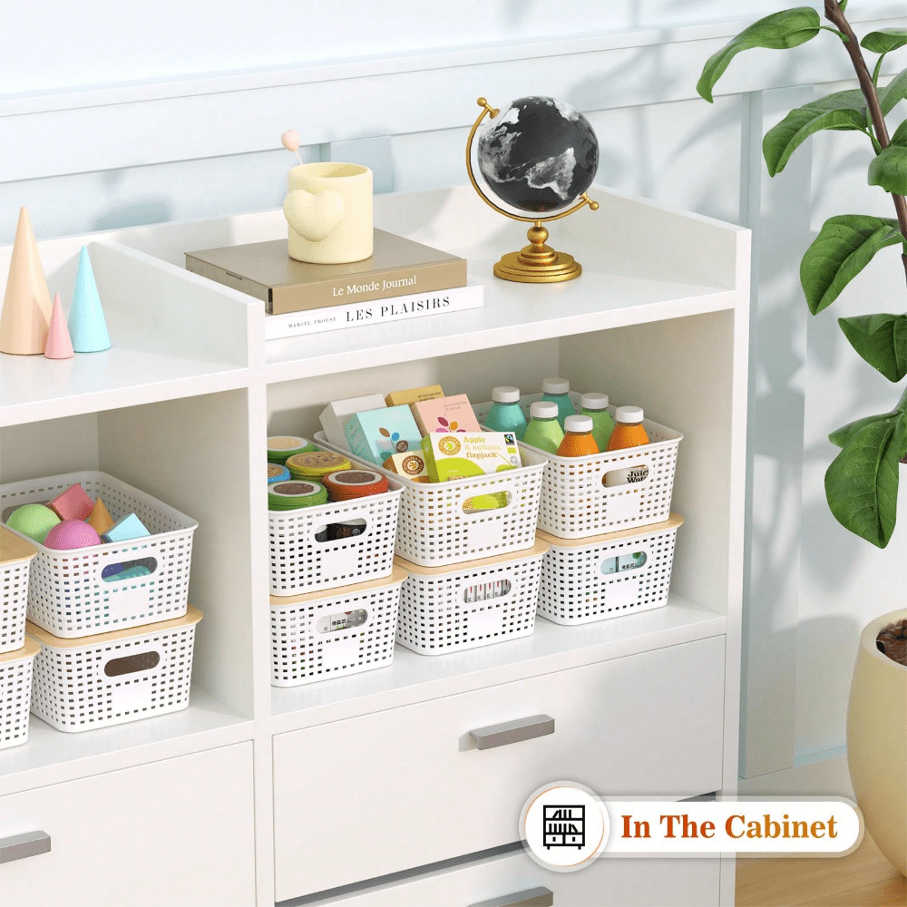 Plastic Storage Baskets With Bamboo Lid - Plastic Storage Containers ...