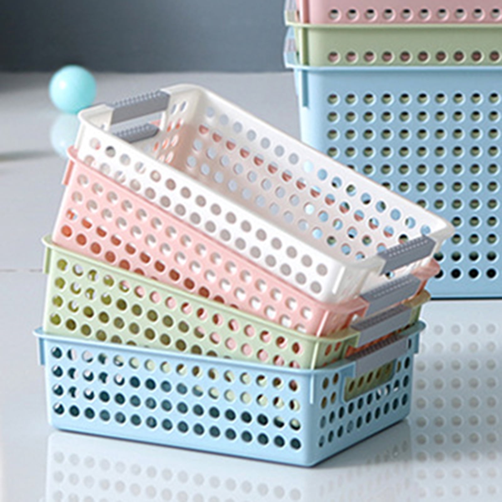 Plastic Storage Baskets - Small Pantry Organizer Basket Bins ...