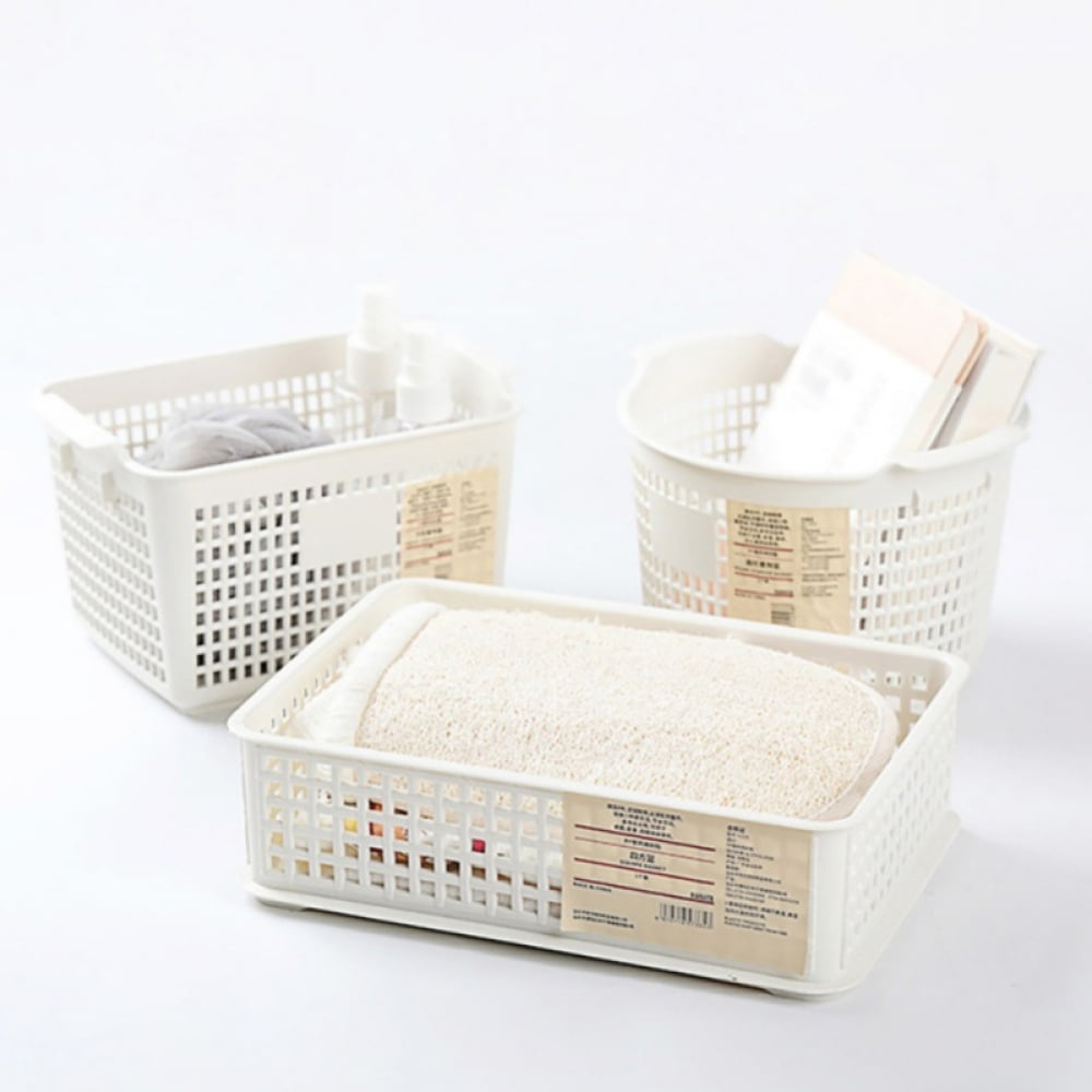 Plastic Storage Baskets for Organizing, Round and Square Weave Storage ...