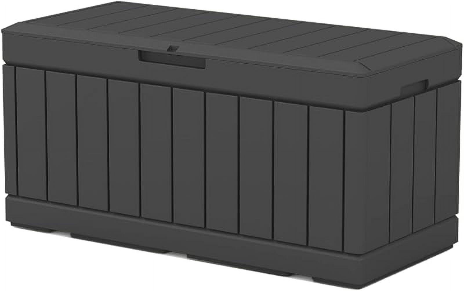 Plastic Storage Bench, Water-Resistant Deck Box for Patio Furniture ...