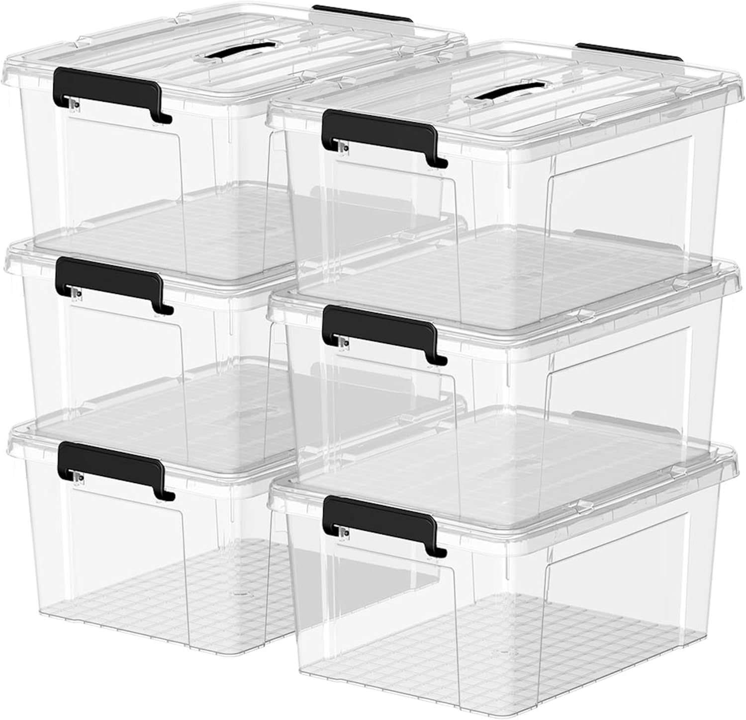 Plastic Storage Bin Box Organizing Container with Lid and Secure ...