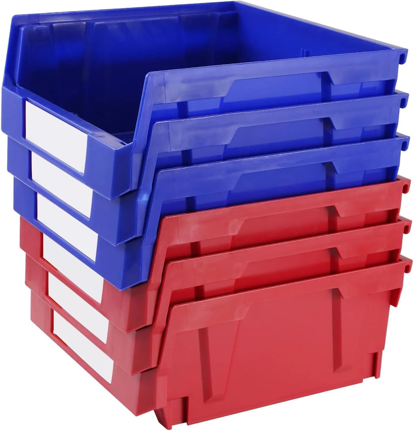 Plastic Storage Bin,Hanging Stackable Storage Organizer Bin, Blue/Red ...