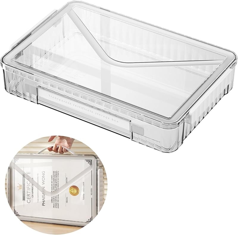 Plastic Storage Bin with Lid Portable Project Case with Handle Clear ...