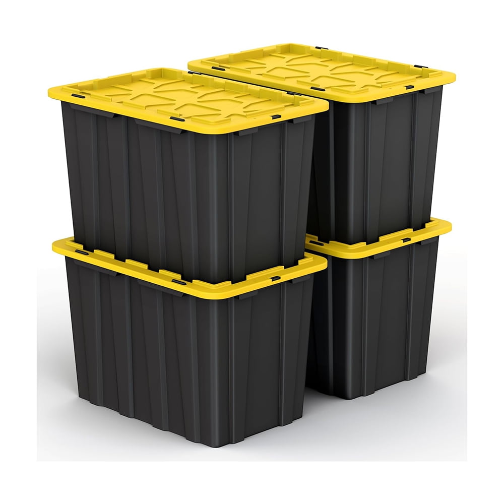 Plastic Storage, Bin Tote Organizing Container with Ultra Secure ...
