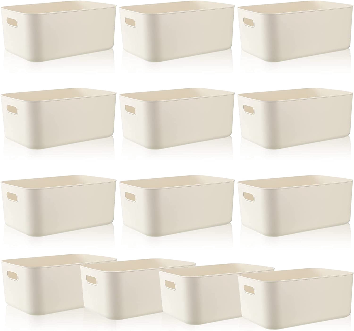 Plastic Storage Bins 10 Pcs White Pantry Organizer Bins Small Baskets ...