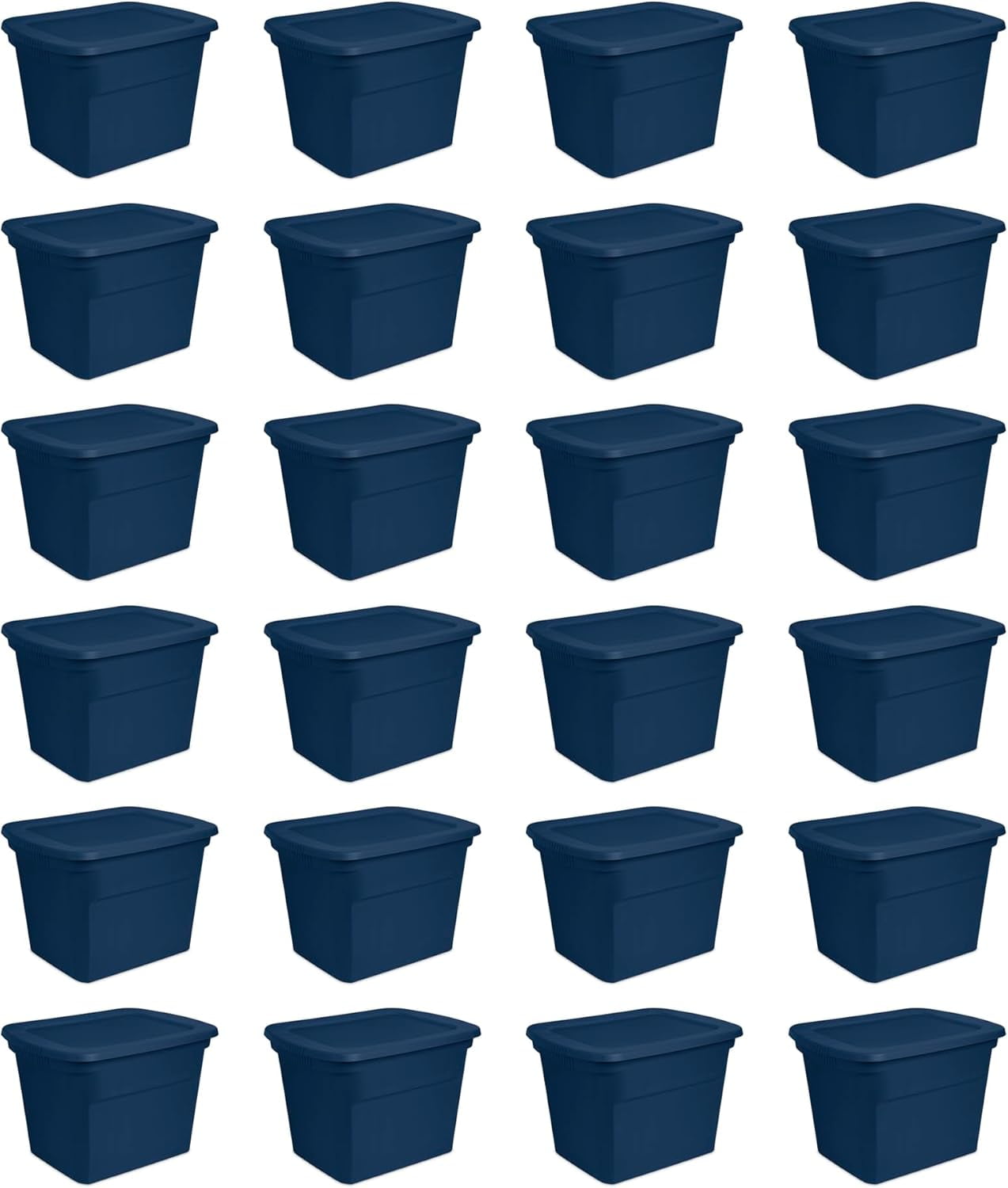 Plastic Storage Bins, 18 Gallon Tote Containers with Lids, Marine Blue ...