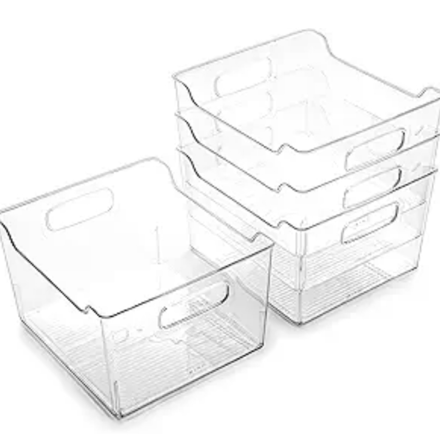 Plastic Storage Bins - 4 Pack Clear Storage | Containers for Organizing ...