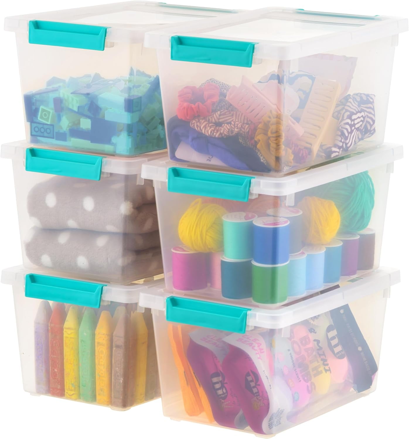 Plastic Storage Bins Containers with Lids, Sensory Bin, Craft Storage ...