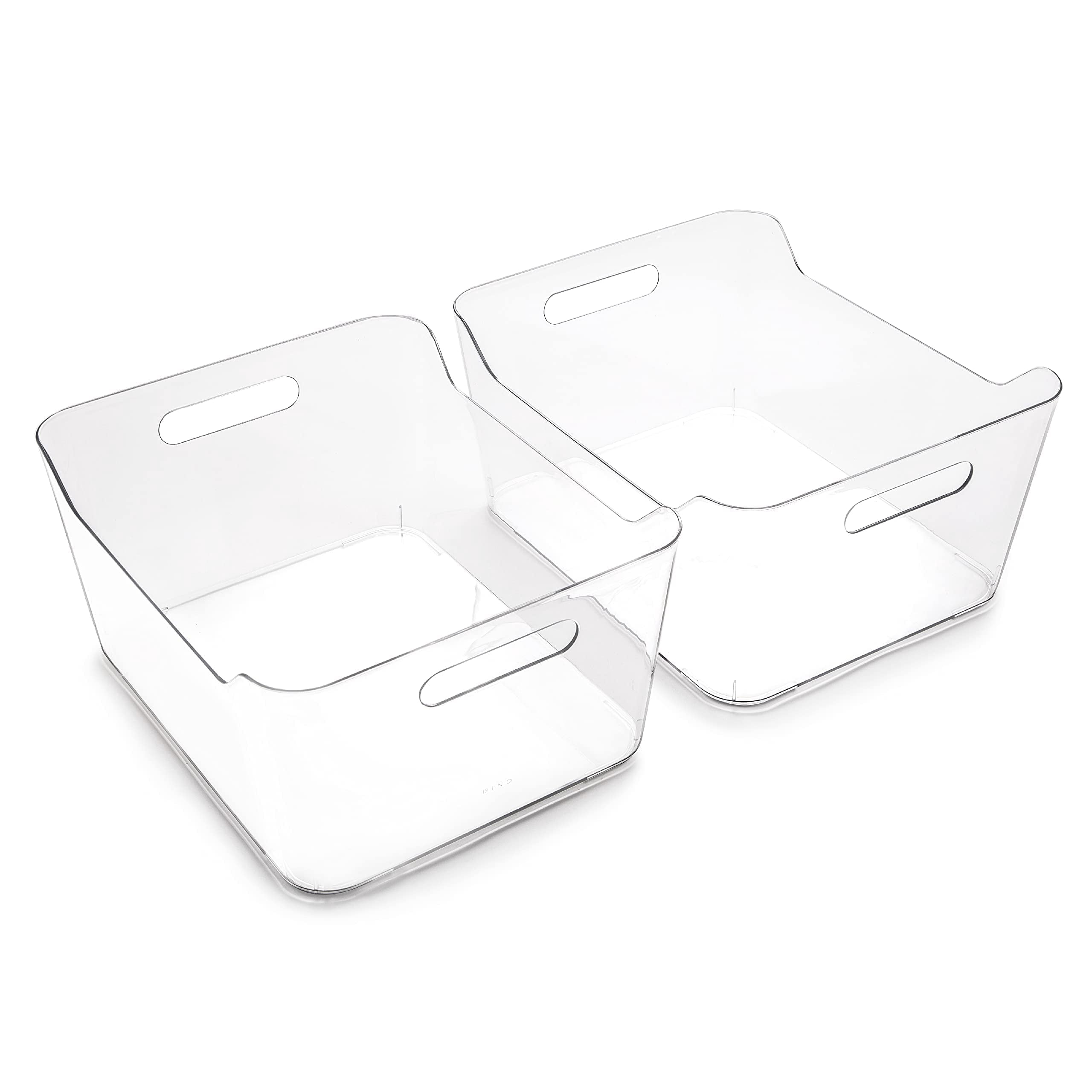 Plastic Storage Bins Large 2 Pack Clear Pantry Organizers Storage ...
