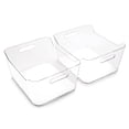 Plastic Storage Bins Large 2 Pack Clear Pantry Organizers Storage ...