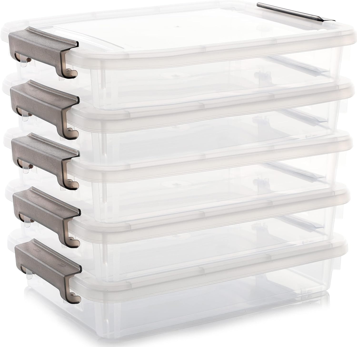 Plastic Storage Bins with Latching Lids Portable Project Case Clear ...