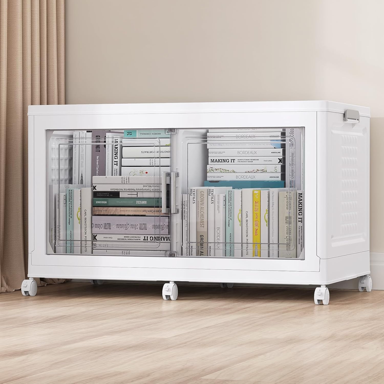 Plastic Storage Bins with Lid and Wheels, Extra Large Stackable Storage ...