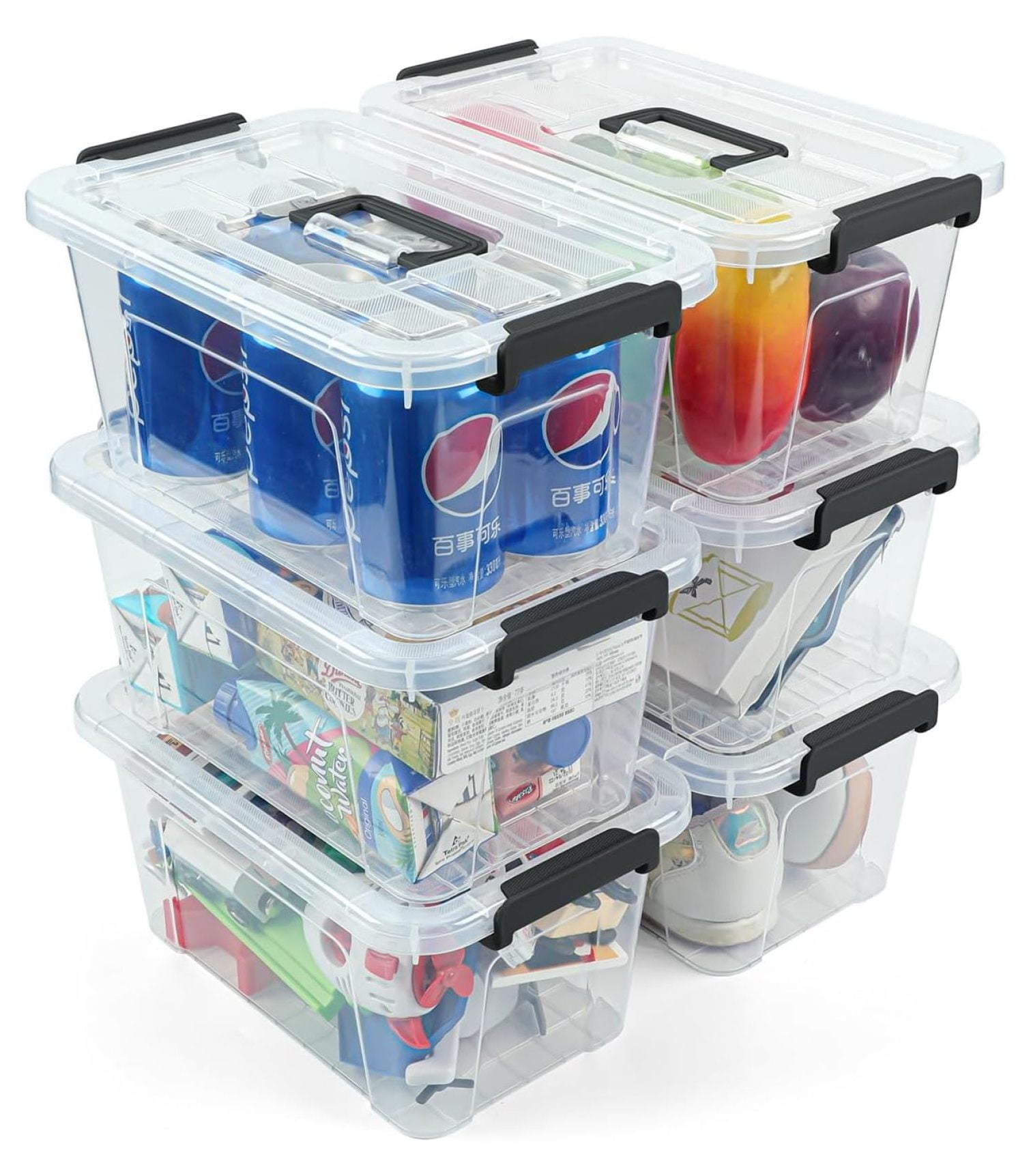 Plastic Storage Bins with Lids 6 Pack Storage Organizer, 7 Quart ...