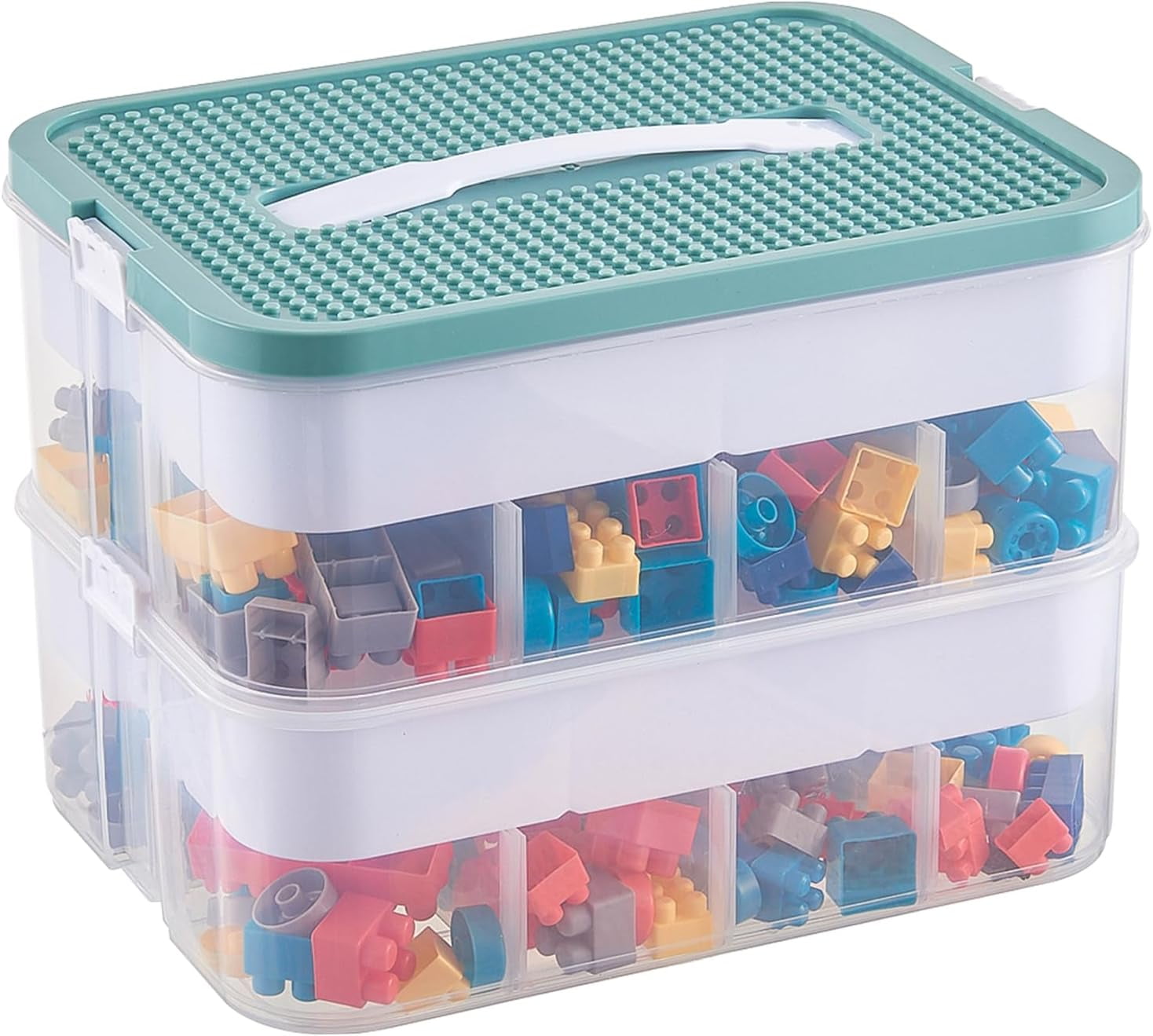 Plastic Storage Bins with Lids, Storage Container with Carrying Handle ...