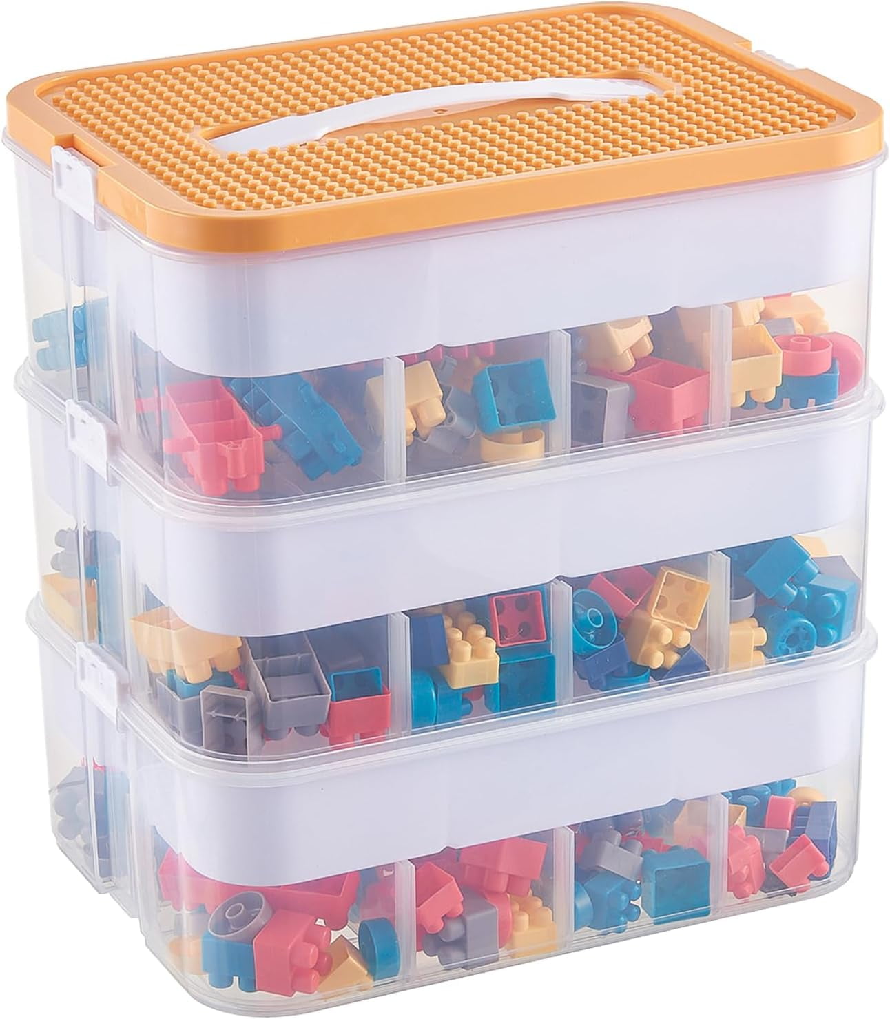 Plastic Storage Bins with Lids, Storage Container with Carrying Handle ...