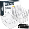 Plastic Storage Bins XL Large 12 Pack Multi-use Home Organization ...