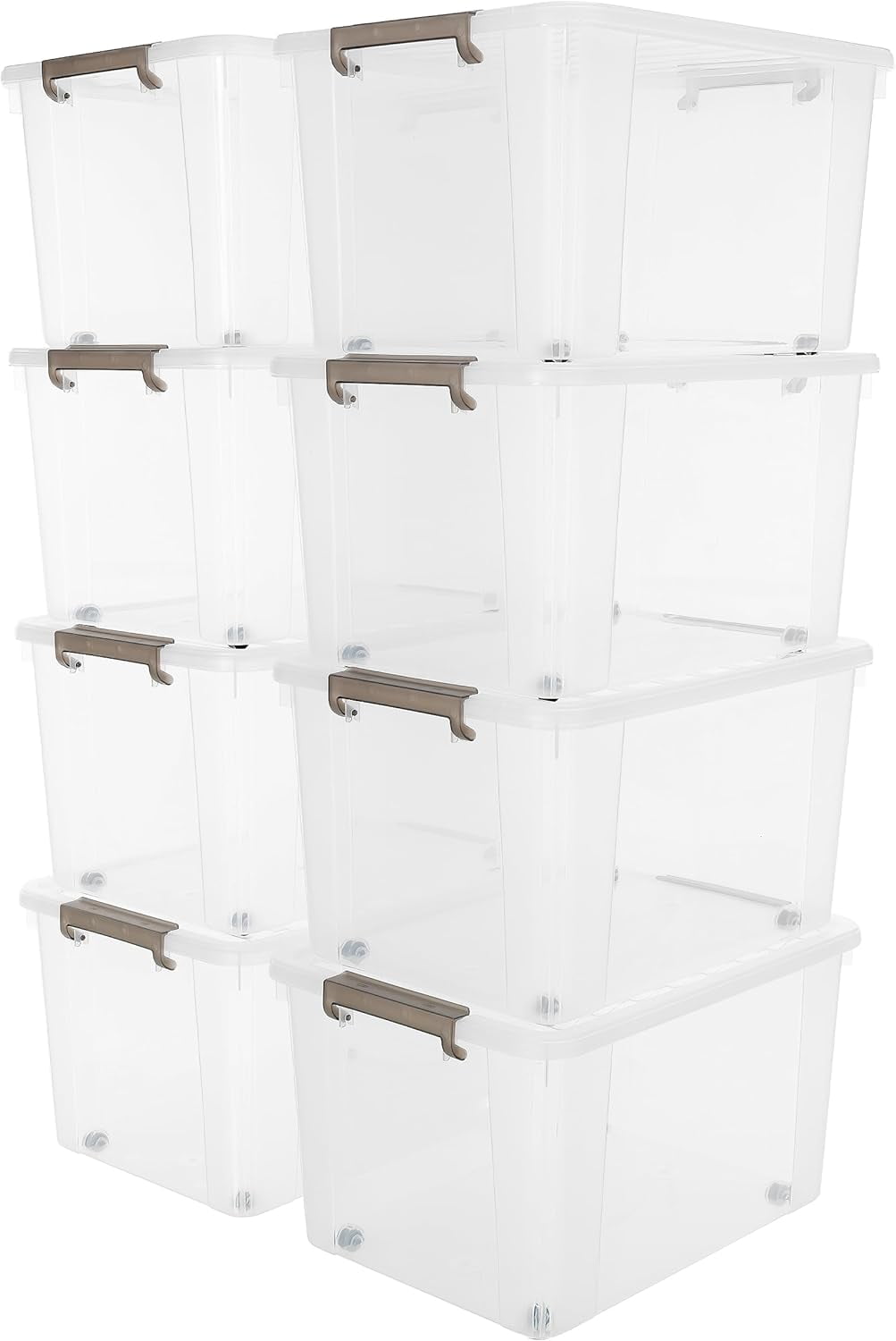 Plastic Storage Bins with Latching Lids Stackable Storage Containers ...