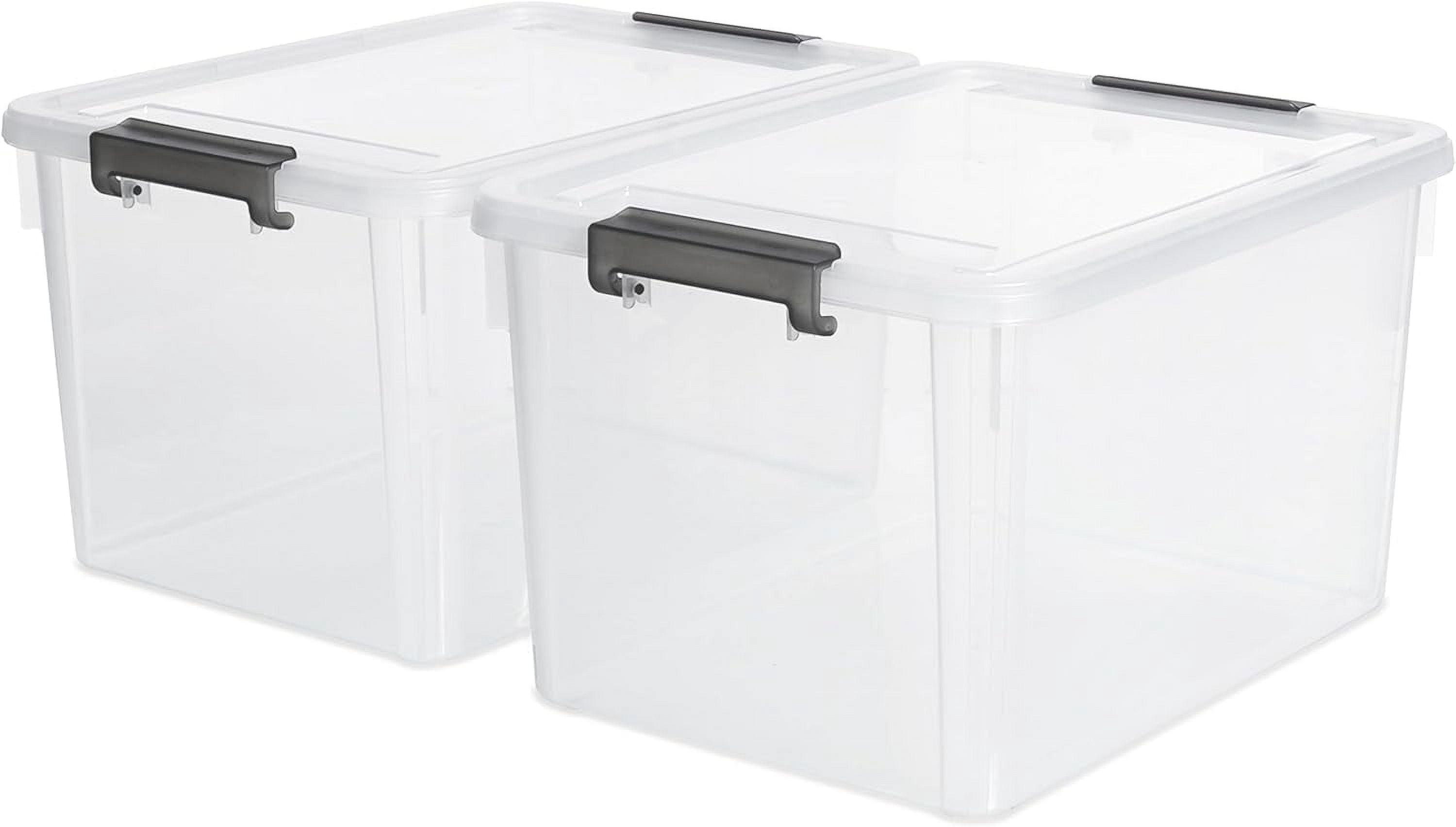 Plastic Storage Bins with Latching Lids Stackable Storage Containers ...