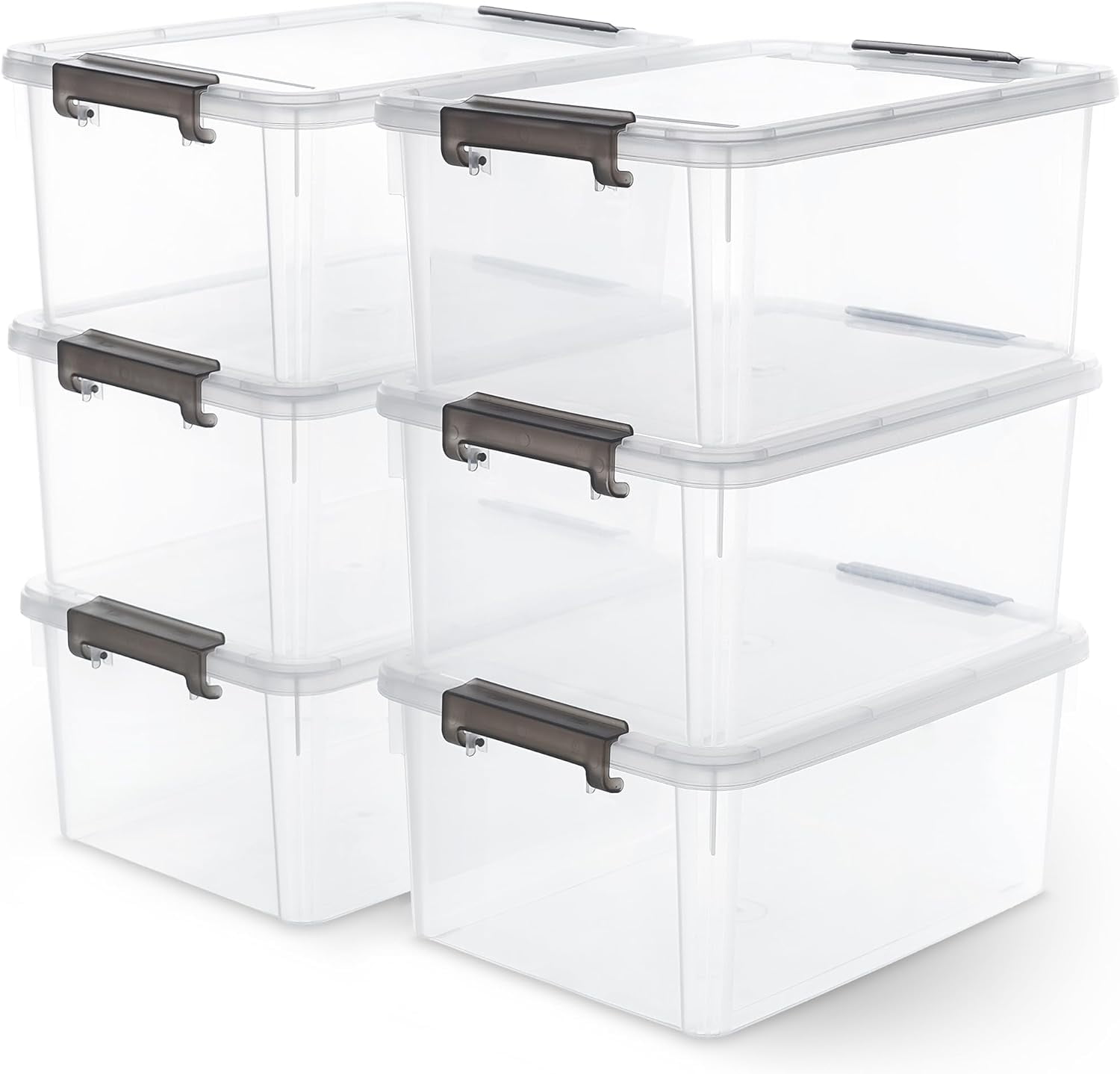Plastic Storage Bins with Lids,Clear Storage Containers for Organizing ...