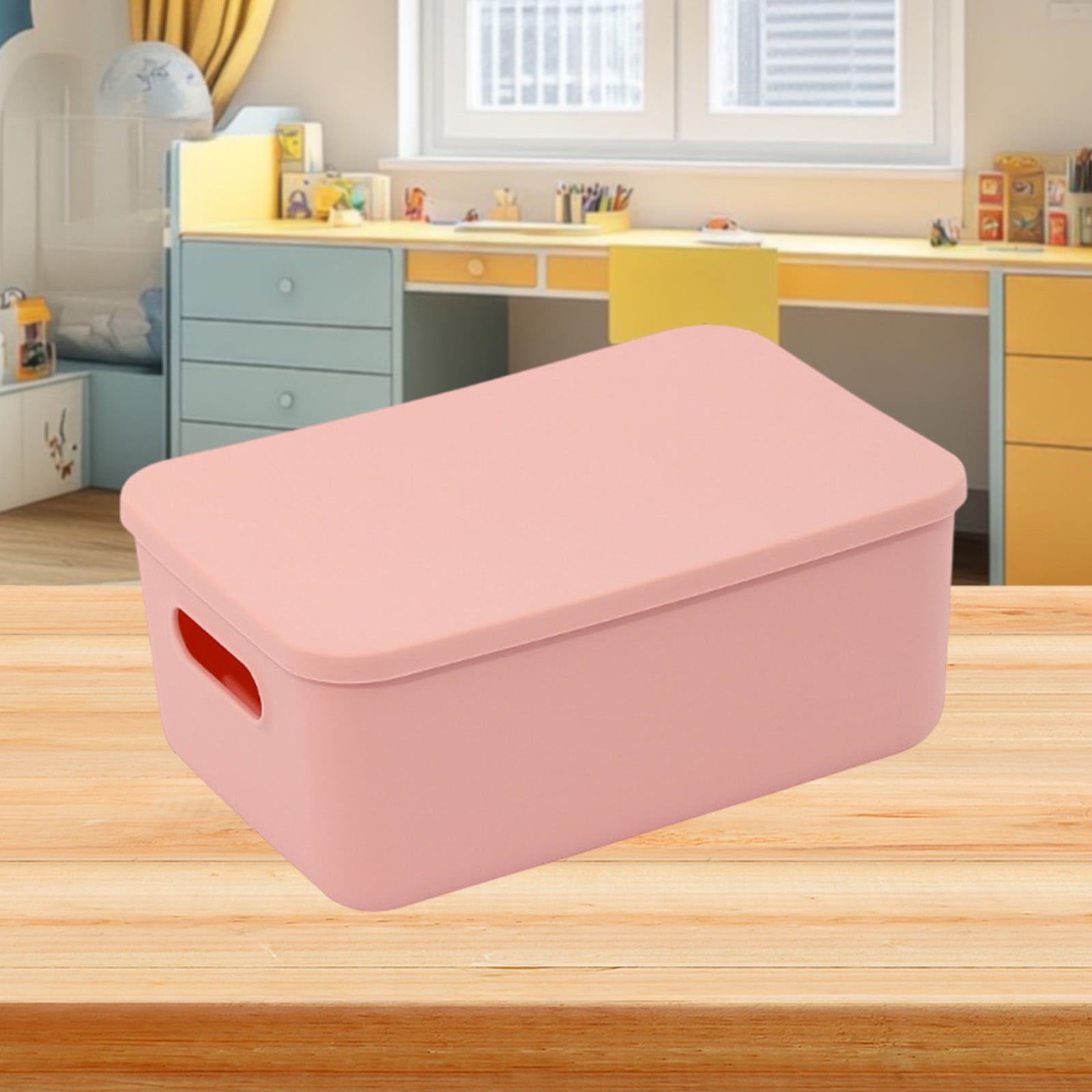 Plastic Storage Bins with Lids Lightweight Storage Box with Handle for ...