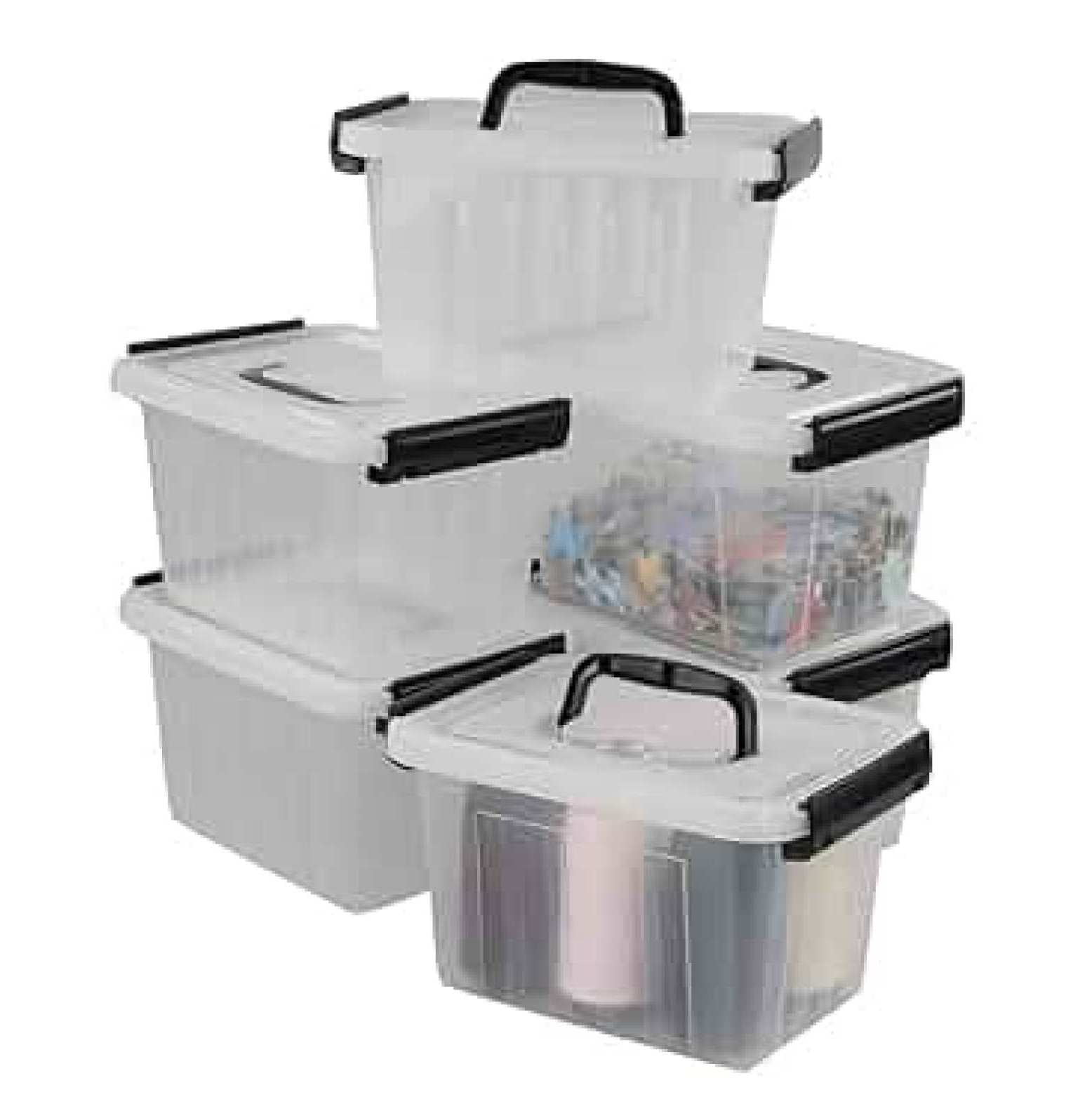 Plastic Storage Box 6-Pack - 3 Liter Storage Bins with Lids - Small ...