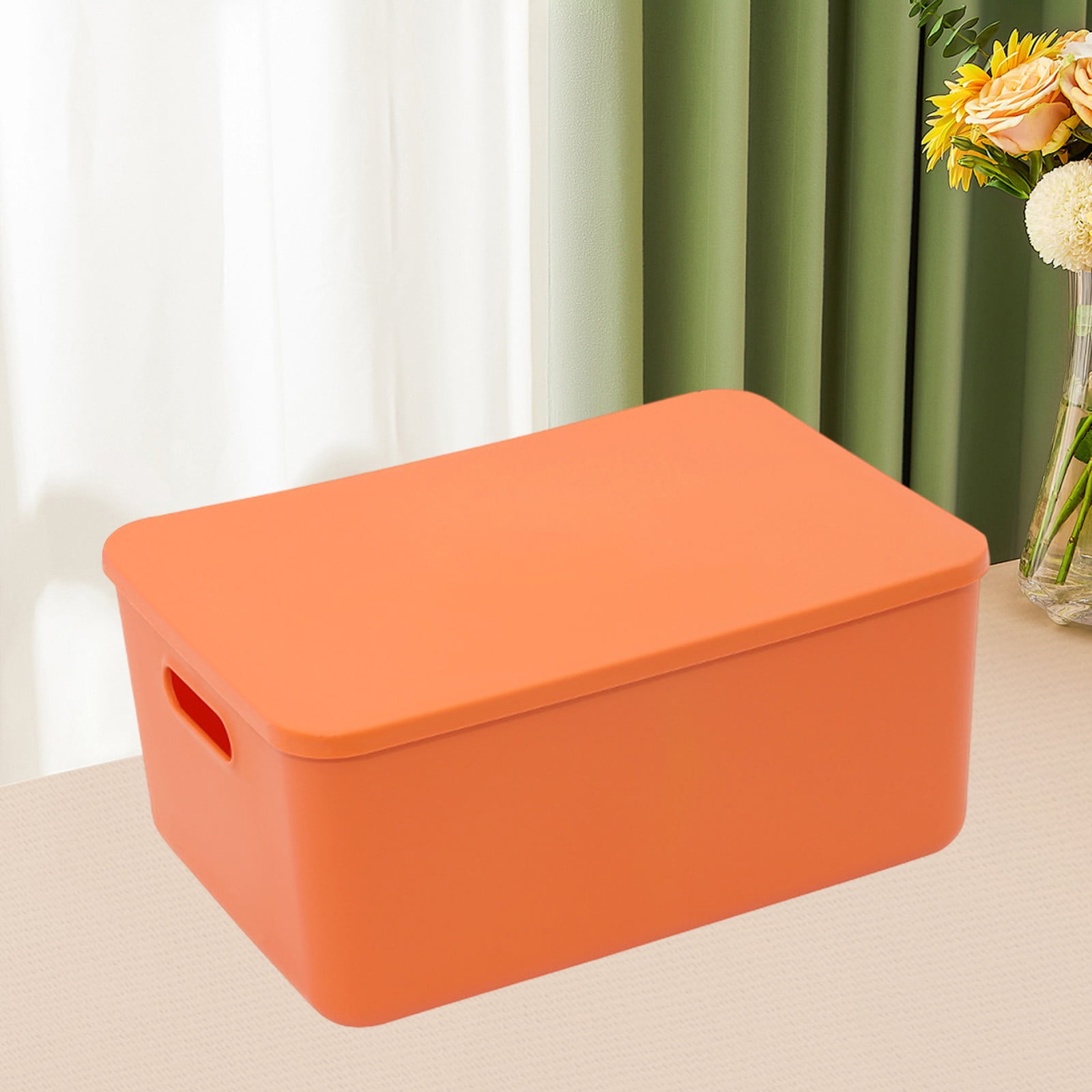 Plastic Storage Box with Lid and Handle Stackable Storage and Organizer ...