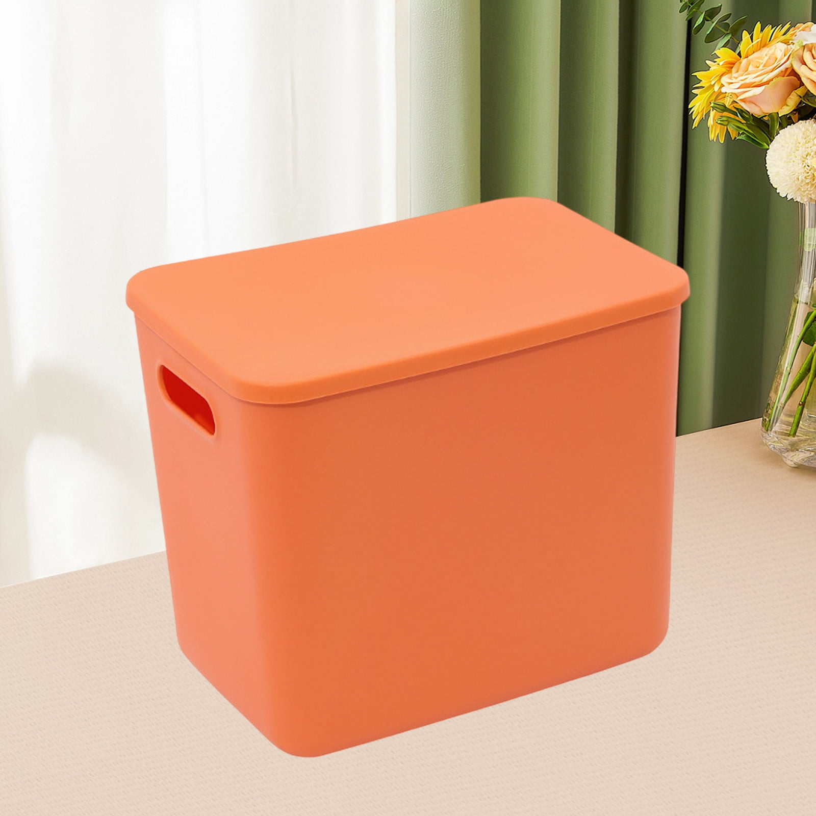 Plastic Storage Box with Lid and Handle Stackable Storage and Organizer Bin for Home Office ...