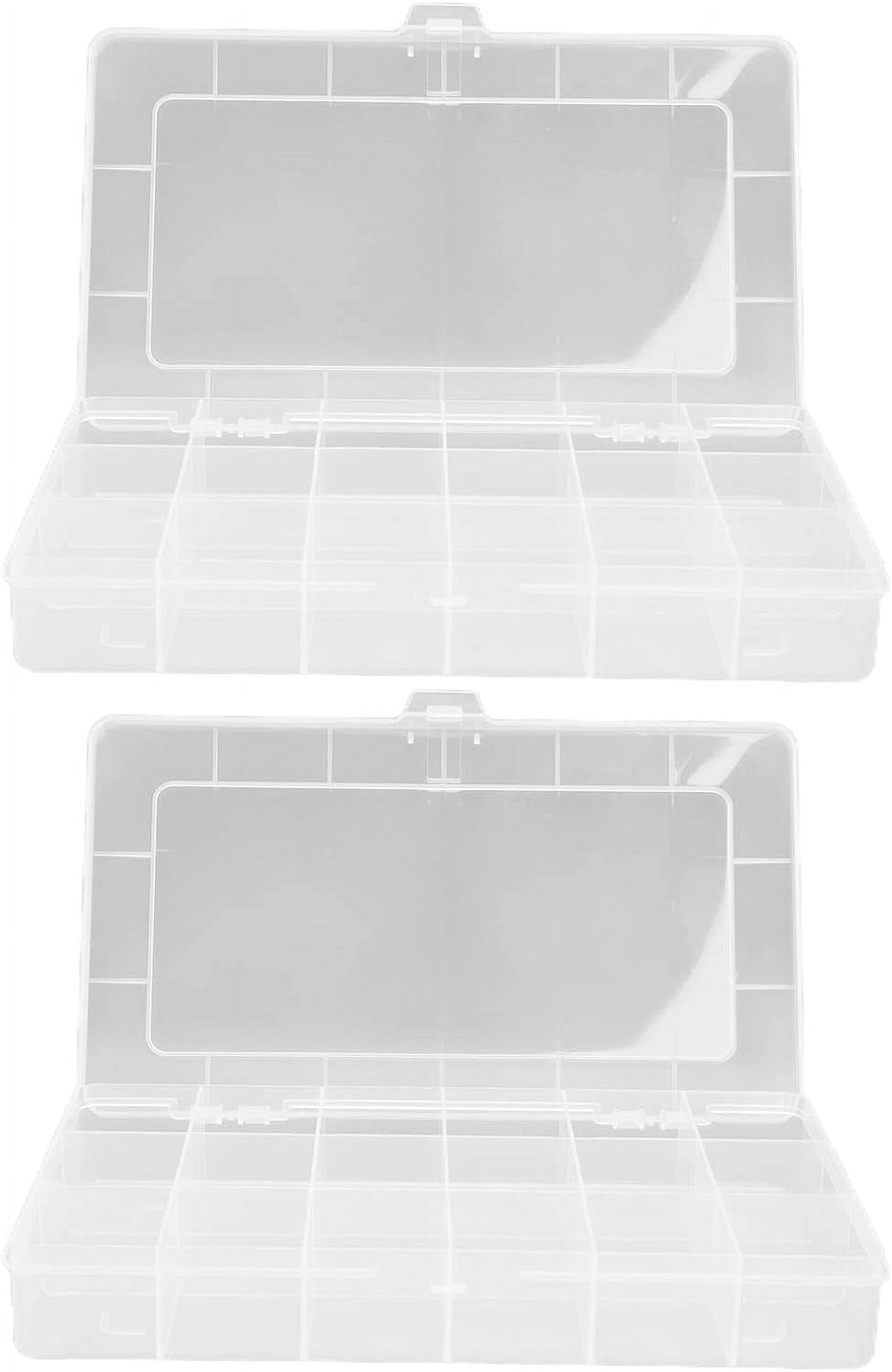 Plastic Storage Box Portable 18 Grids Clear Organizer Desktop Organizer ...