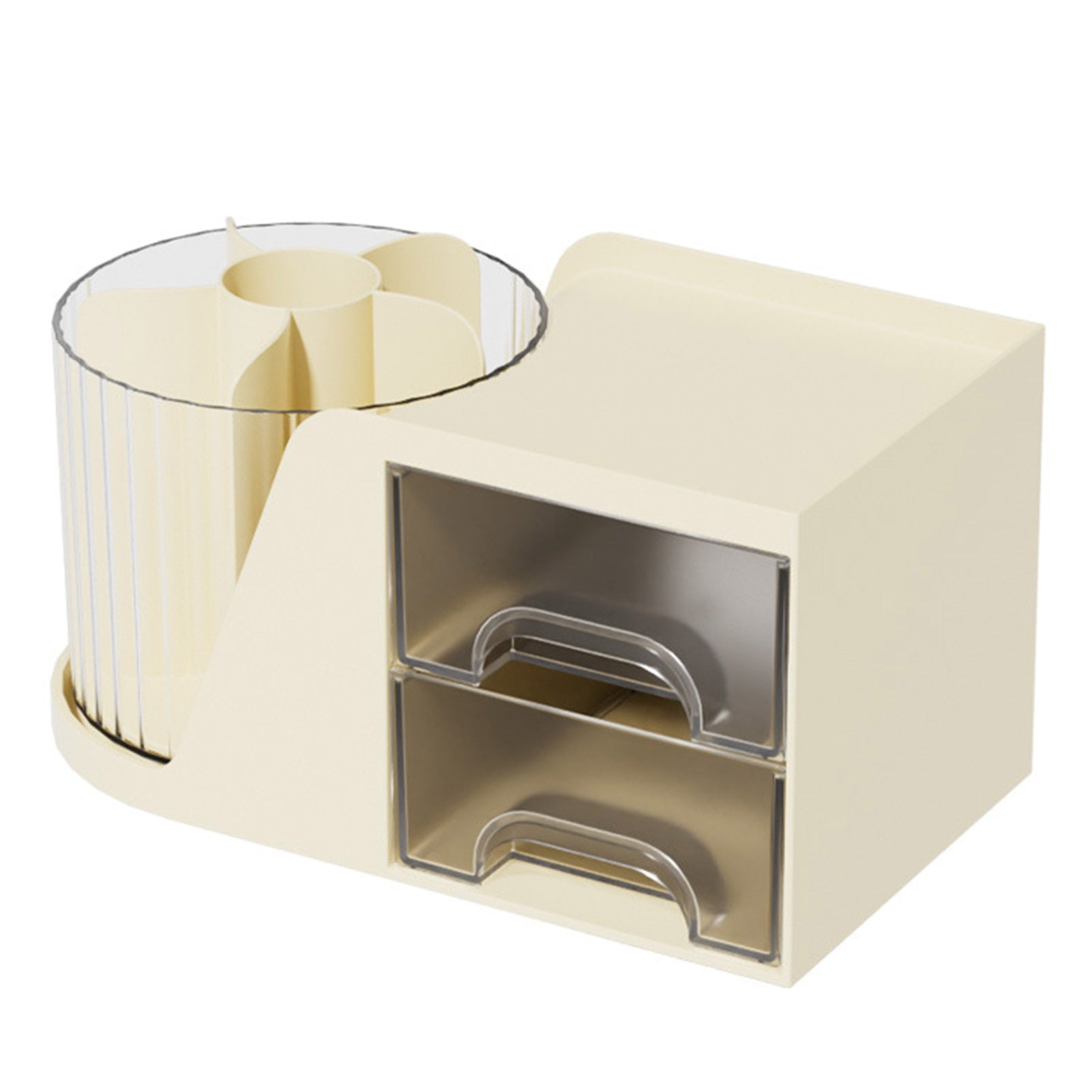 Plastic Storage Box Waterproof Desk Organizer Transparent Rotating Desk ...