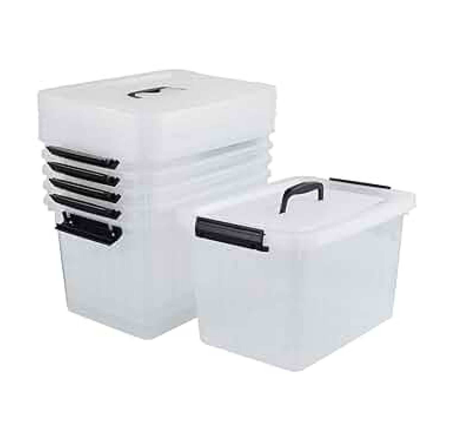 Plastic Storage Boxes 6-Pack, 10L Clear Storage Bins with Lids ...