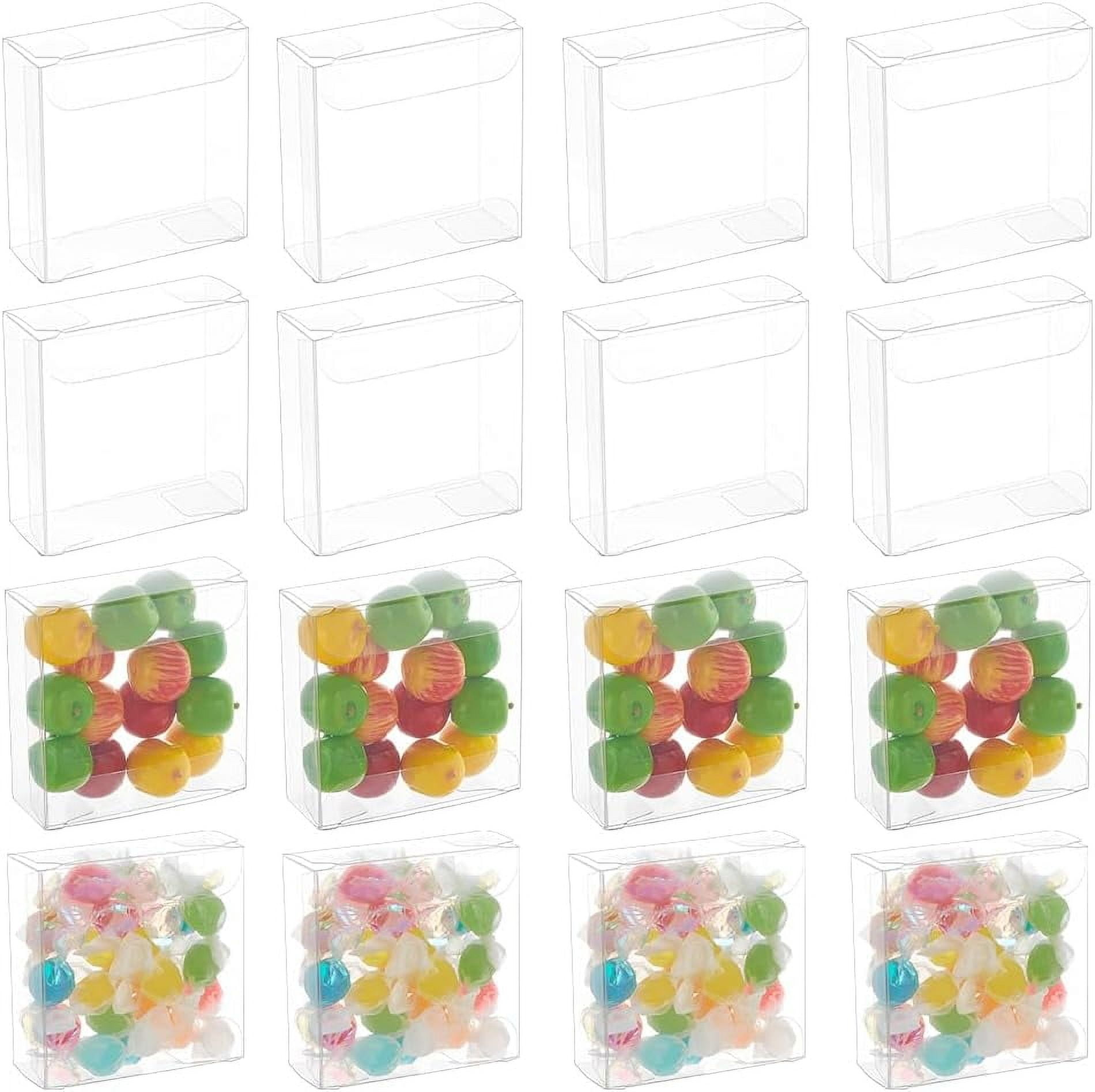 Plastic Storage Boxes Candy Gift Package Supplies Square Clear 7x7x2 ...